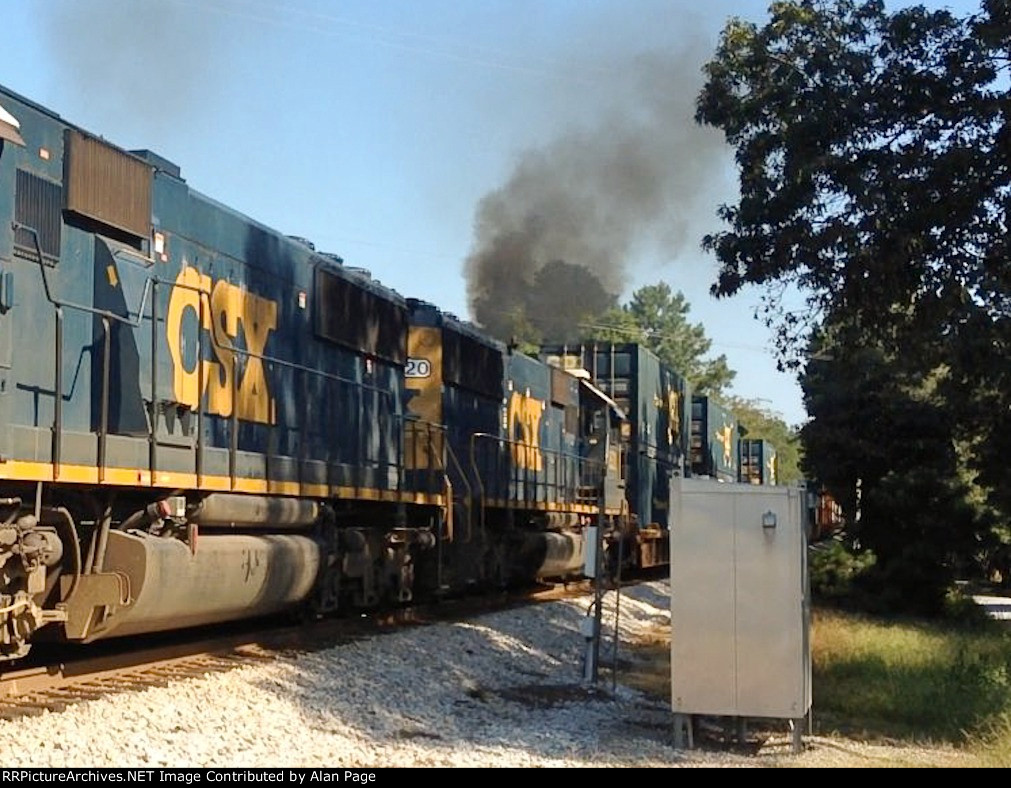 CSX SD50-2 8520 smokes it up